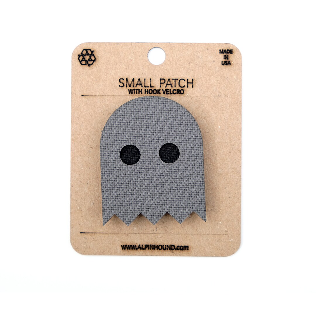 Small Wolf Gray and Black Happy Ghost Tactical Patch - Etsy