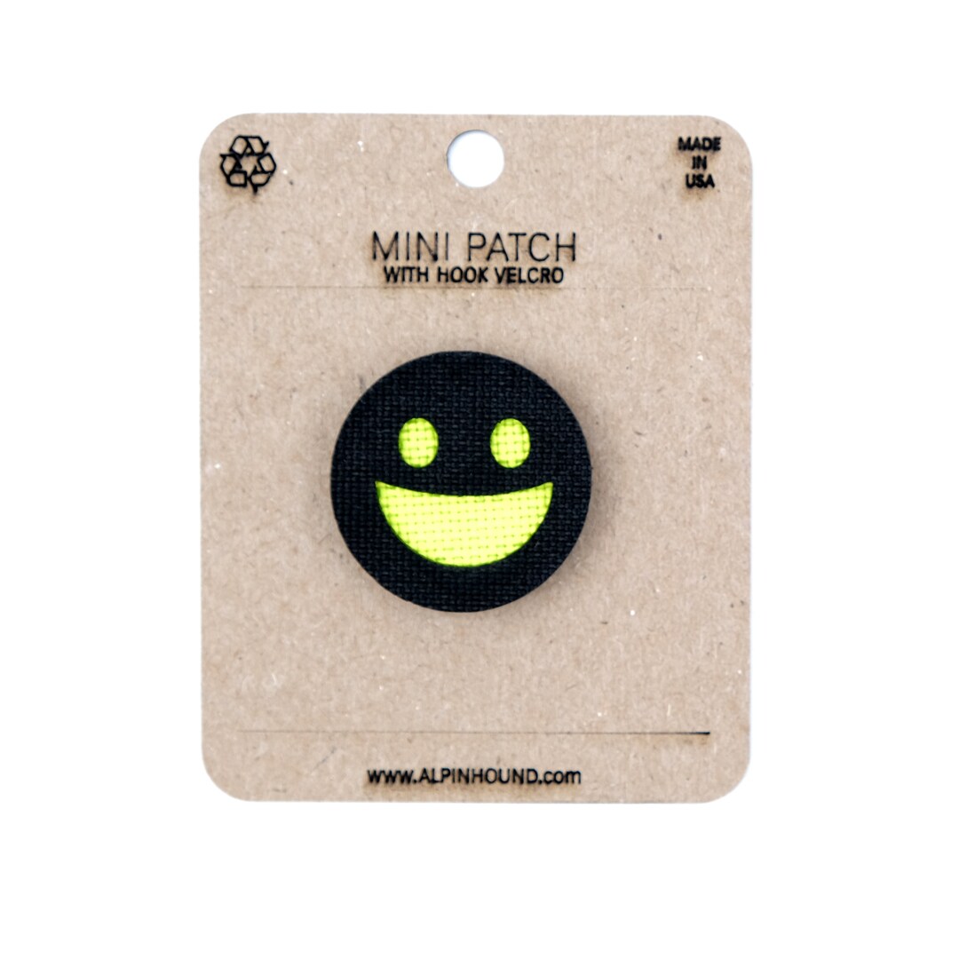 Mini Black and Neon Yellow Smiley Face Tactical Patch - Etsy