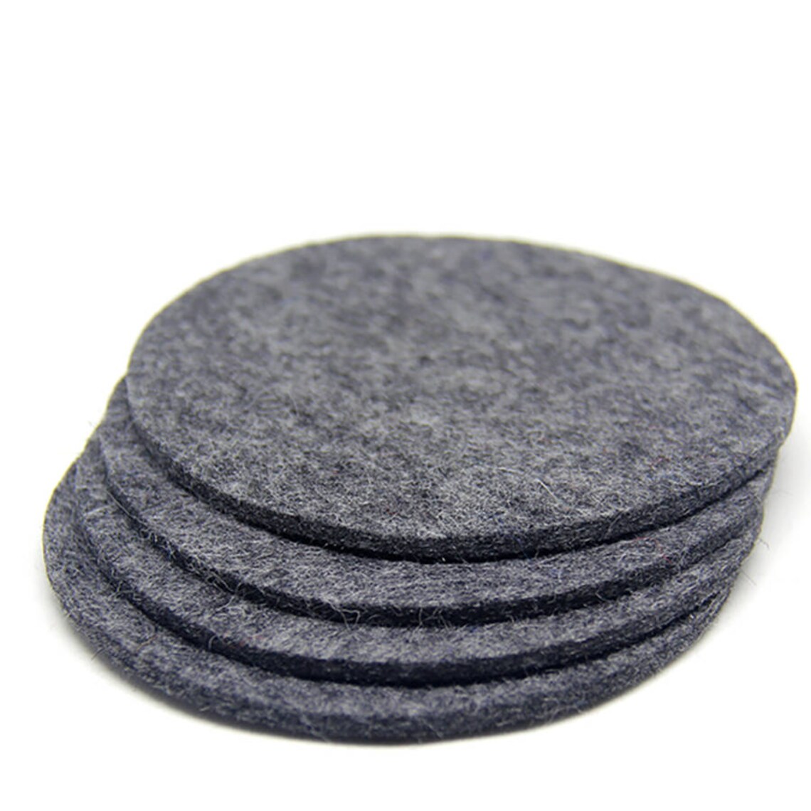 Round Merino Wool Felt Coaster Set Charcoal Gray 5MM Thick | Etsy