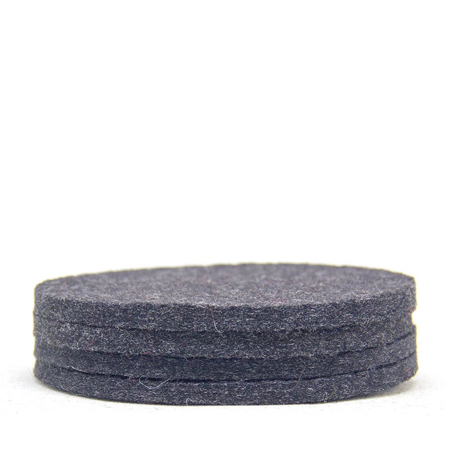 Round Merino Wool Felt Coaster Set Charcoal Gray 5MM Thick | Etsy