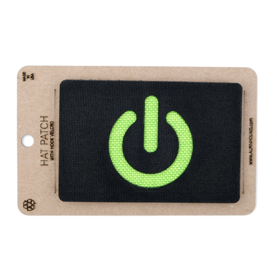 2x3 Inch Black and Neon Green Power on Tactical Hat Patch - Etsy