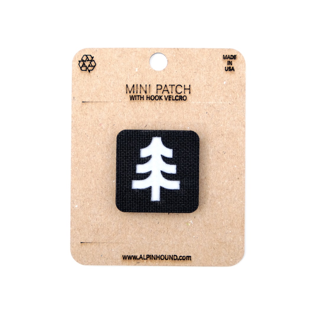 Mini Black and White Evergreen Tree Tactical Patch - Etsy