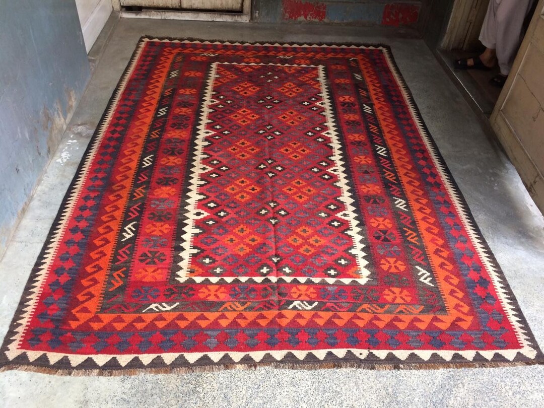 FREE Shippingvintage Flat Woven Faryab Area Rug - Etsy