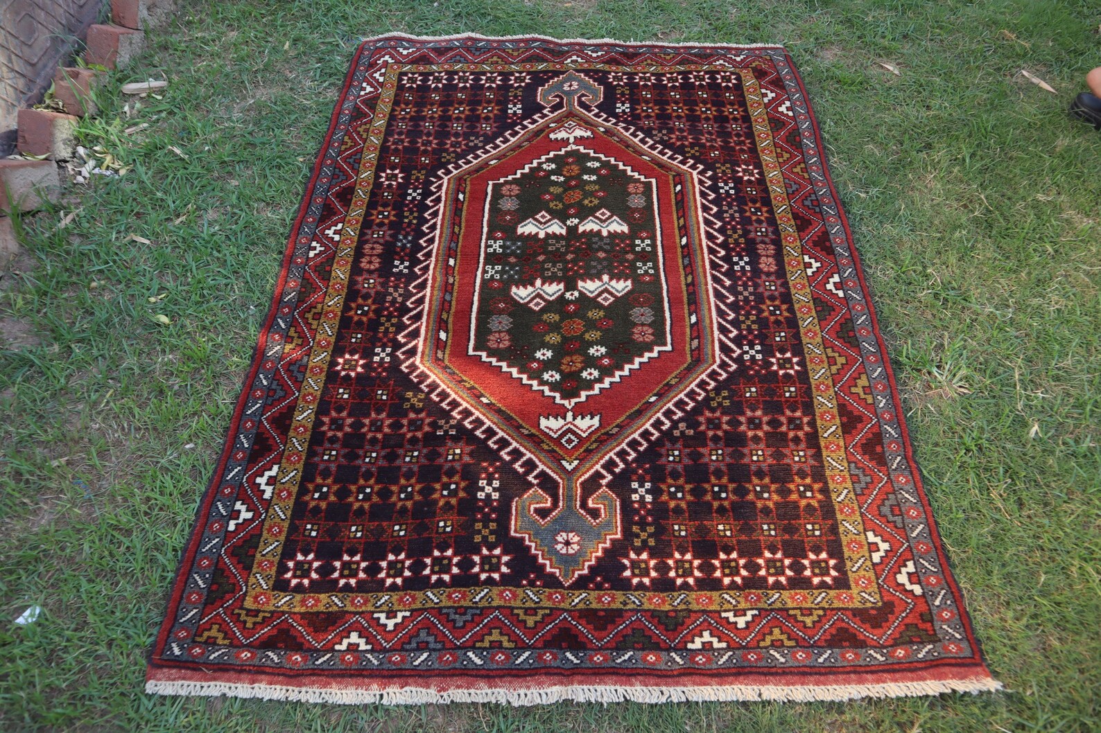 Stunning Kazak Pattern Caucasian Carpetgorgeous Dimaond | Etsy