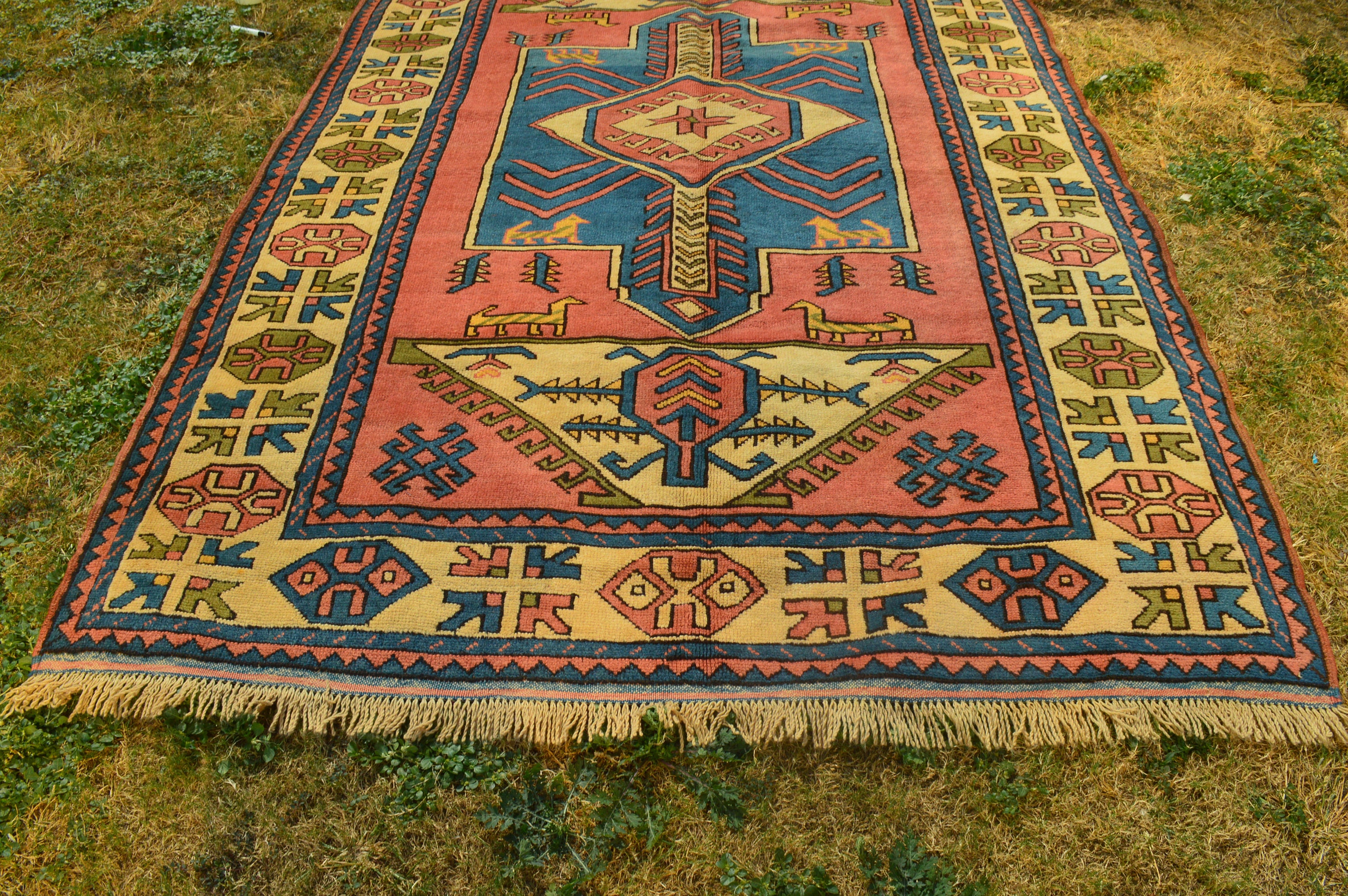 Stunning Caucasian Kazak Pattern Central Asian Russian Carpet - Etsy