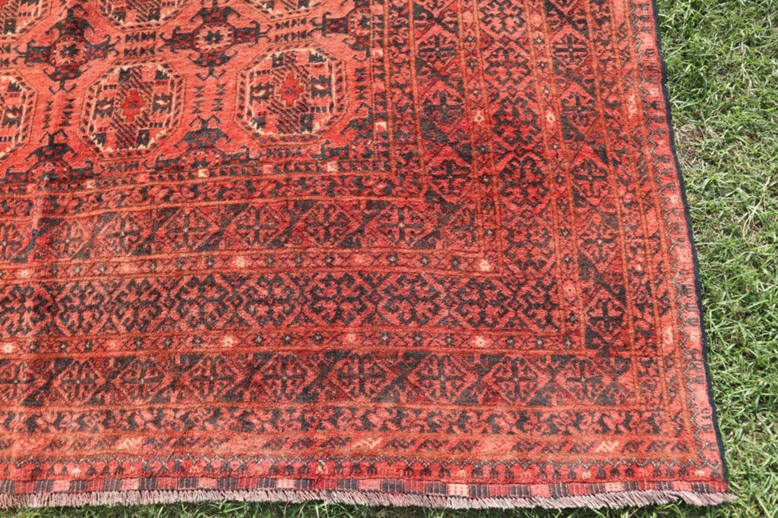 6.6 X 8.9 Antique Wazir Gul Pattern Turkoman CarpetNatural | Etsy