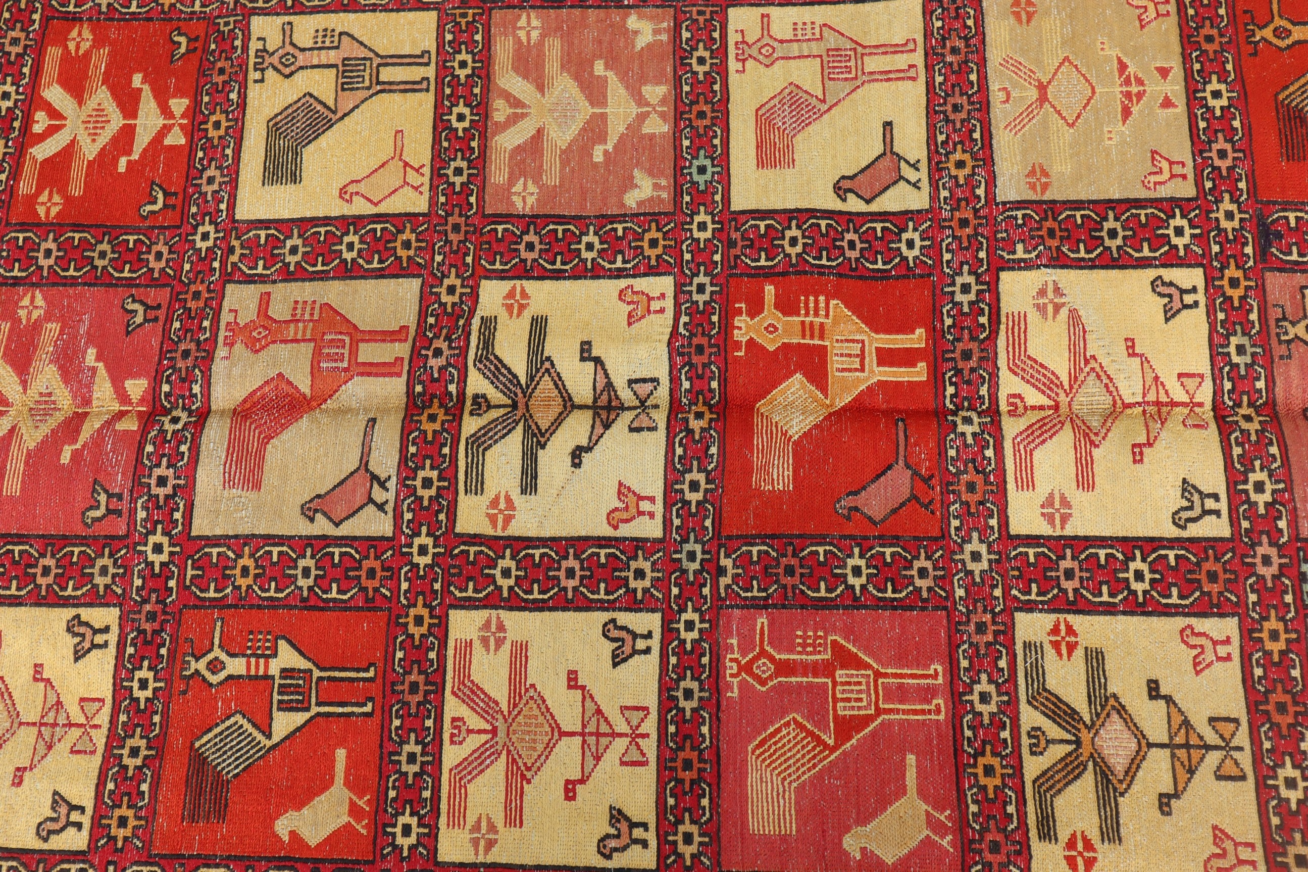 Vintage High Quality Roaster Pattern Turkish Soumak Kilim Rug | Etsy