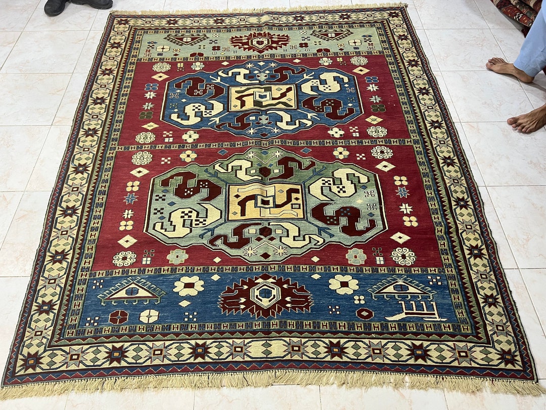 5 X 75 Foot Stunning Kazak Pattern Turkman Rug - Etsy