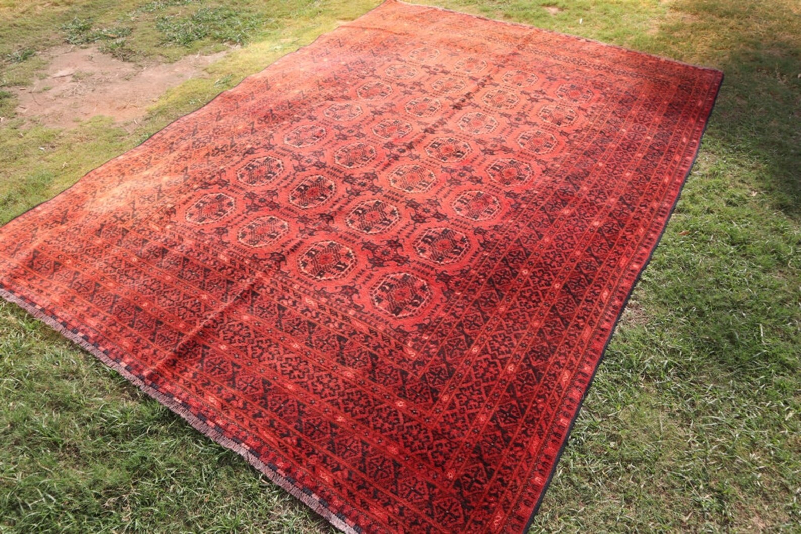 6.6 X 8.9 Antique Wazir Gul Pattern Turkoman CarpetNatural | Etsy