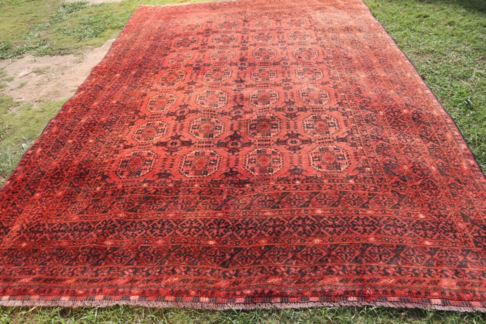 6.6 X 8.9 Antique Wazir Gul Pattern Turkoman CarpetNatural | Etsy