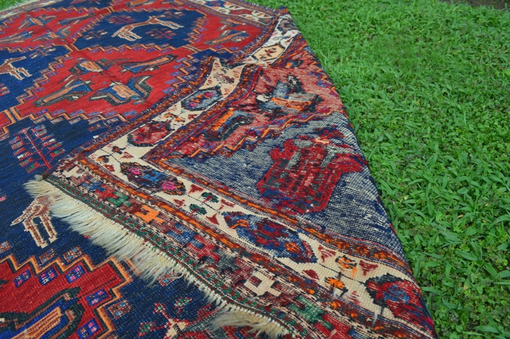 7.6 X 4.7 FT Antique Caucasian Pictorial Pattern Rug MID - Etsy