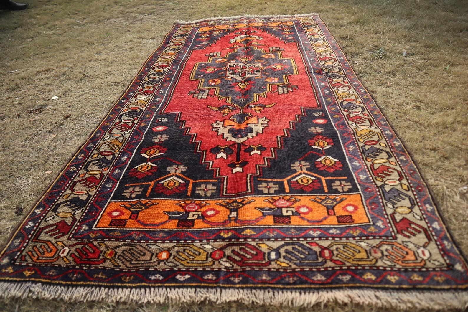 Antique Anatolian Turkish Carpetantique Faded Color Boho - Etsy