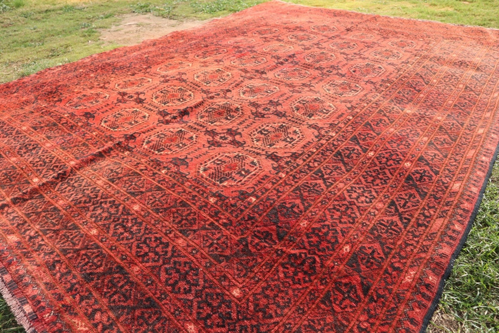 6.6 X 8.9 Antique Wazir Gul Pattern Turkoman CarpetNatural | Etsy