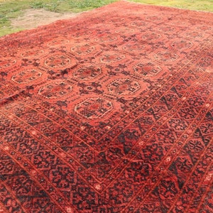 6.6 X 8.9 Antique Wazir Gul Pattern Turkoman CarpetNatural | Etsy