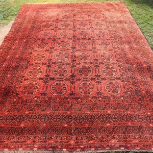 6.6 X 8.9 Antique Wazir Gul Pattern Turkoman CarpetNatural | Etsy