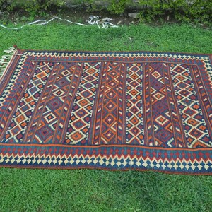 7 X 4.9 FT Vintage Geometric Pattern Turkish Soumak Cicem Rug,anatolian ...