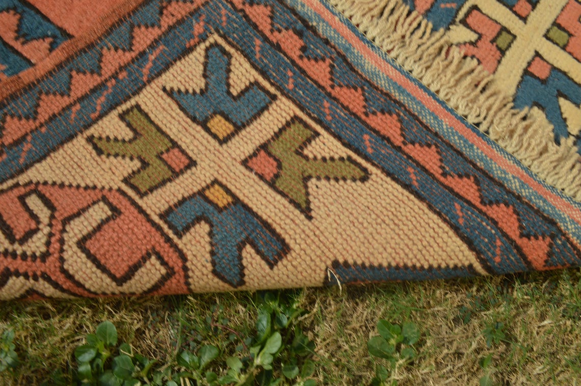 Stunning Caucasian Kazak Pattern Central Asian Russian Carpet | Etsy