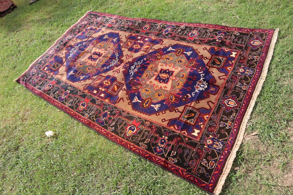 Vintage Caucasian Pattern Handmade Tribal Rug - Etsy