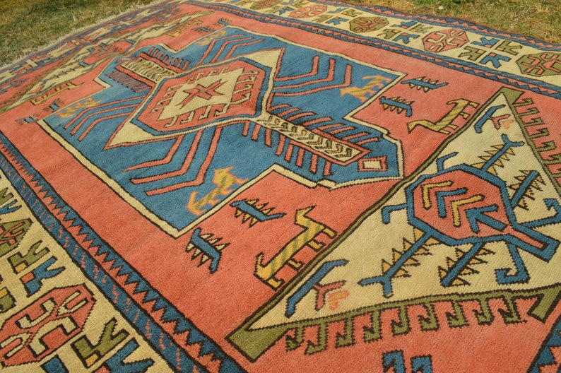 Stunning Caucasian Kazak Pattern Central Asian Russian Carpet - Etsy