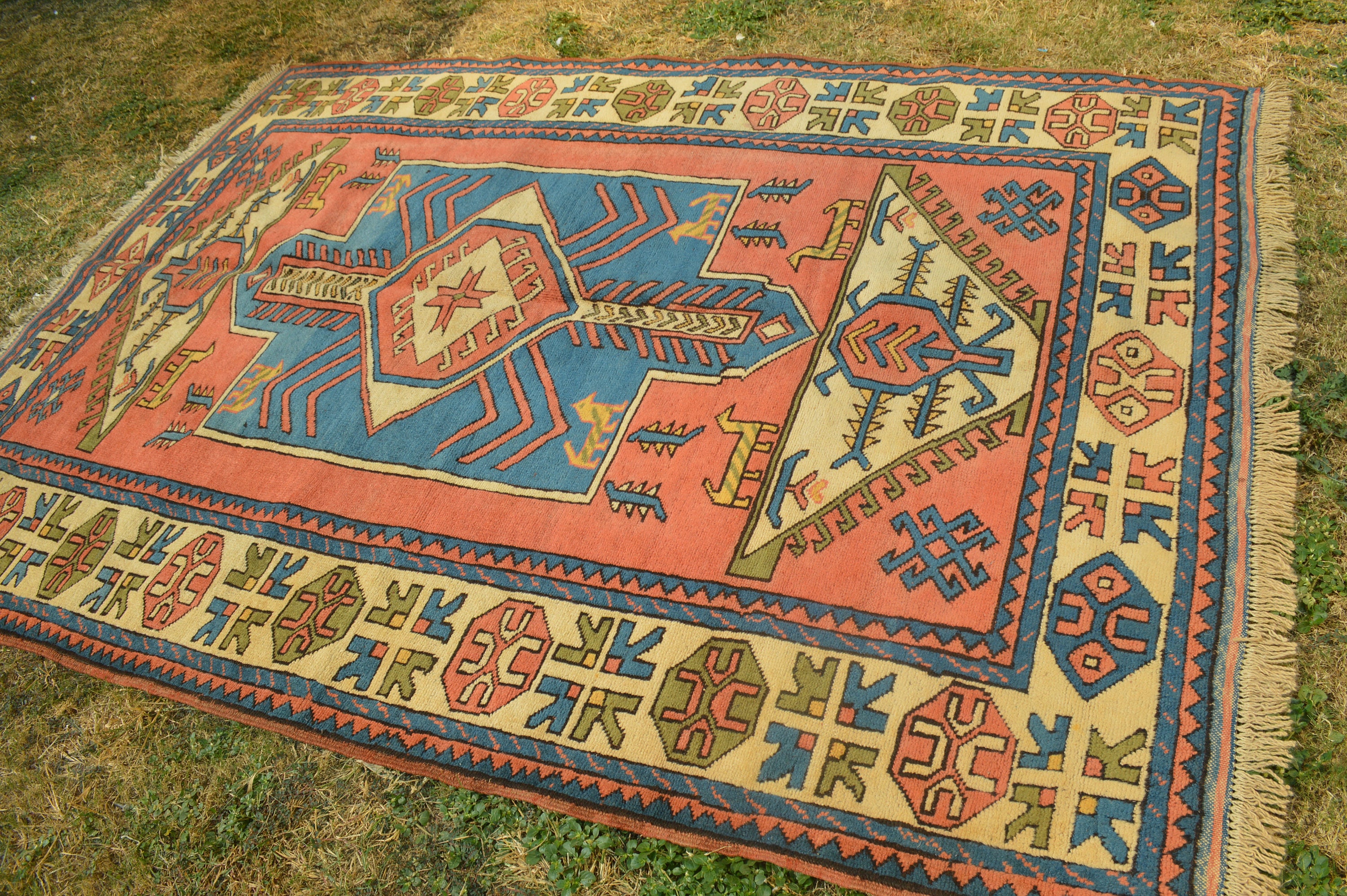 Stunning Caucasian Kazak Pattern Central Asian Russian Carpet - Etsy