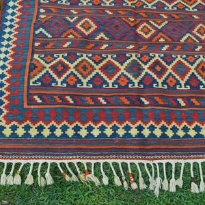 7 X 4.9 FT Vintage Geometric Pattern Turkish Soumak Cicem Rug,anatolian ...