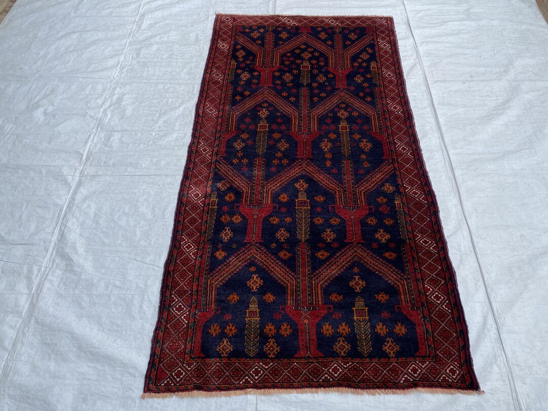 4 X 8 Ft Vintage Beautiful Zakani Tribal Baluch Nomad Carpet - Etsy