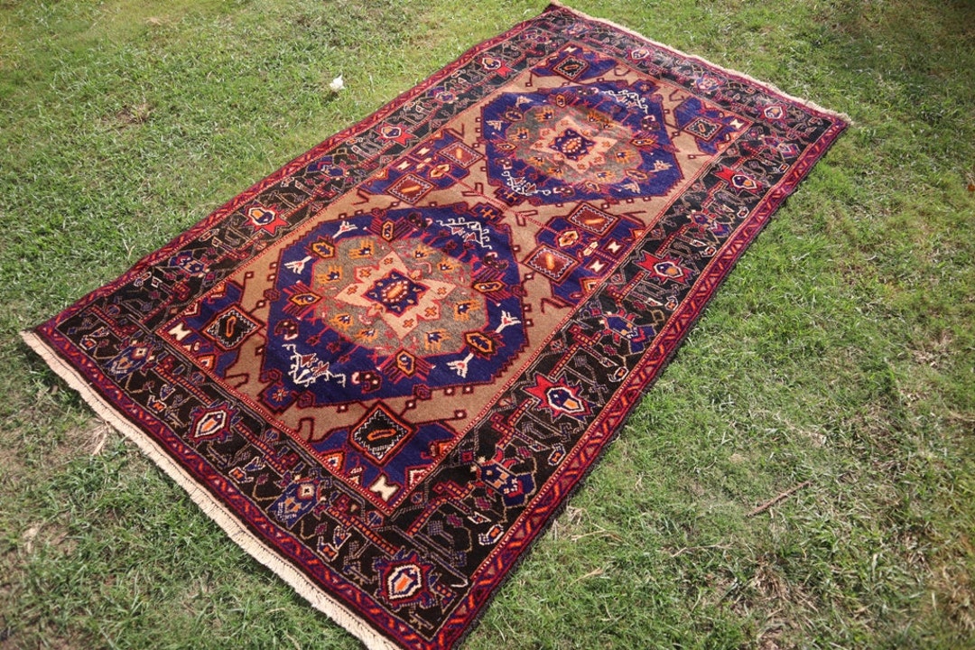 Vintage Caucasian Pattern Handmade Tribal Rug - Etsy