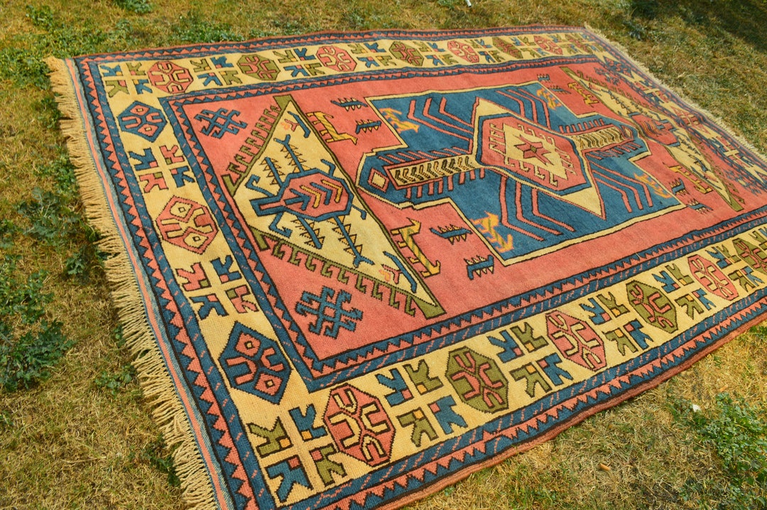 Stunning Caucasian Kazak Pattern Central Asian Russian Carpet - Etsy