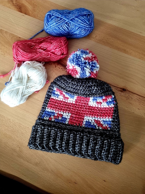 Union Jack Crochet Hat Pattern - Etsy