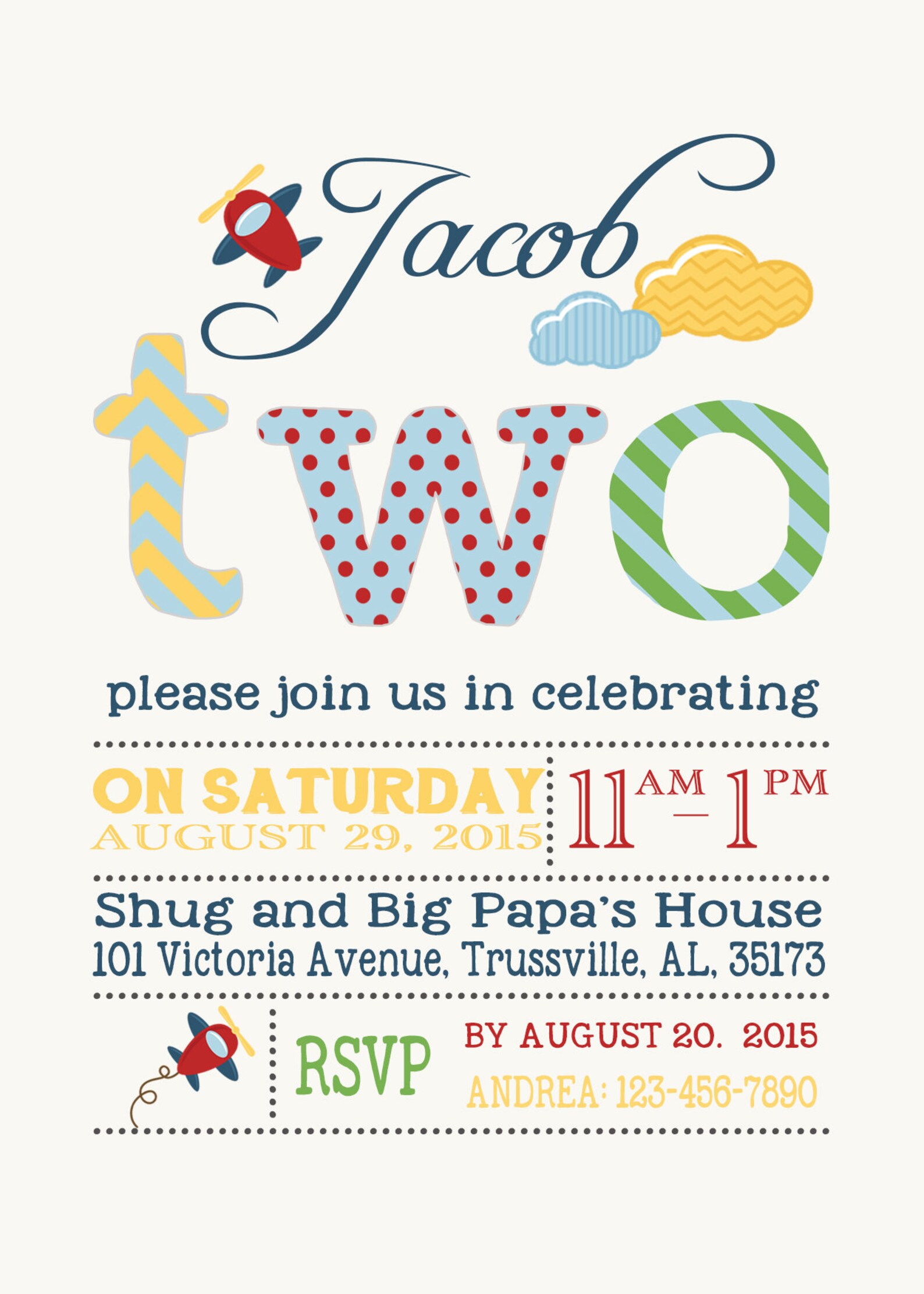 Two Birthday Invitation, 5x7 Invitation Card, Second Birthday ...