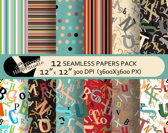 Alphabet Scrapbook Paper | Etsy