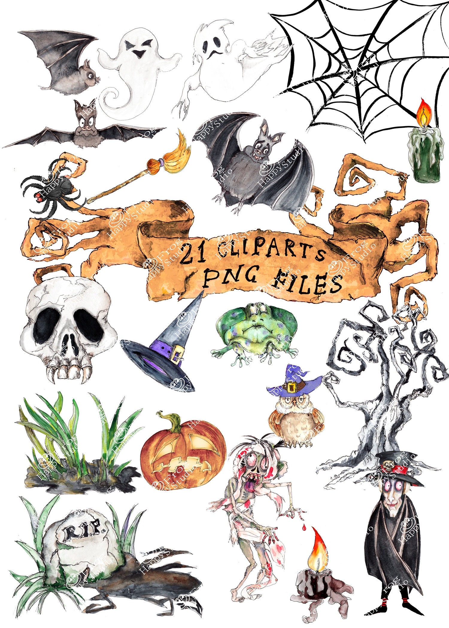Halloween Clipart Characters, Cute Halloween, Zombie, Grave, Halloween ...