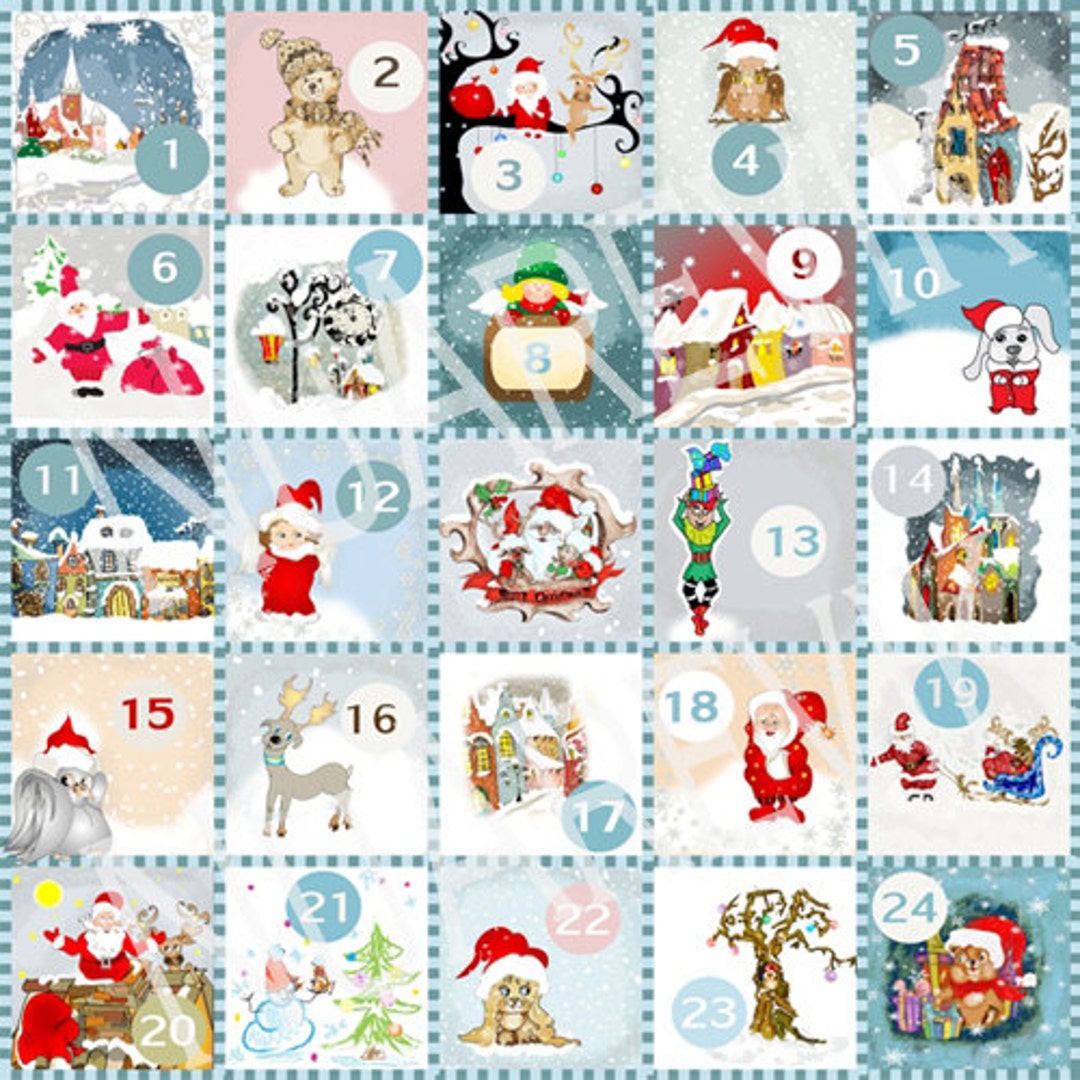 Advent Calendar ,instant Download, Christmas,poster,300 Dpi, 8,3 X 8,3 ...