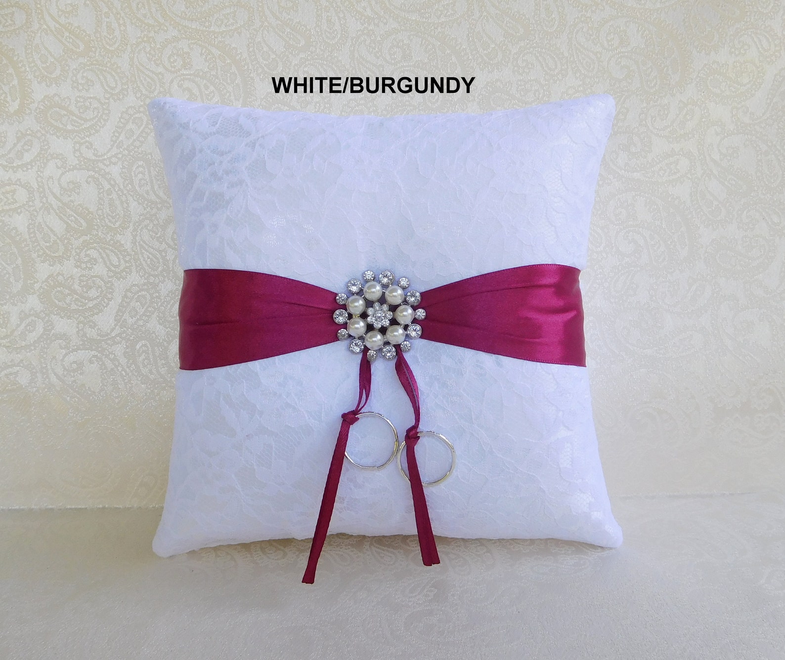 White and Black Ring Bearer Pillow Ring Bearer Pillow - Etsy