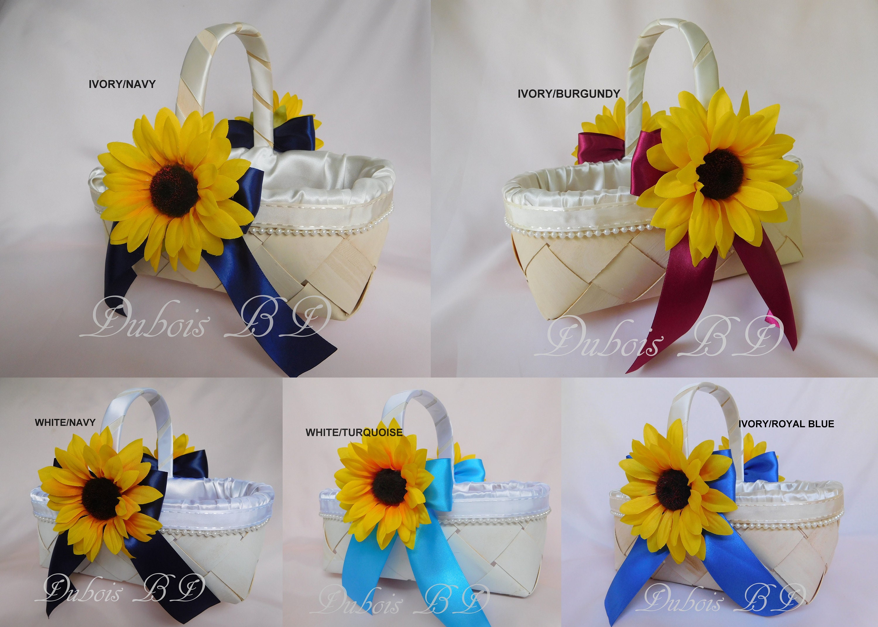 Sunflower basket Flower girl basket Sunflower wedding Fall | Etsy