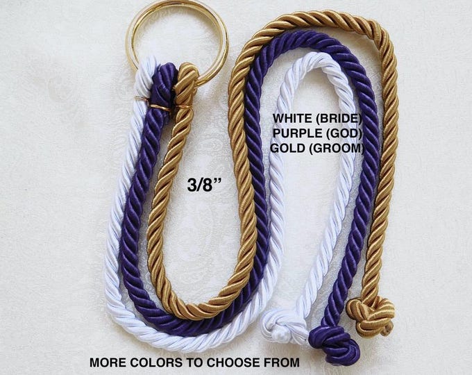 Wedding Cord of Three Strands Ceremony Cross Natural Wood & Rope Unity ...