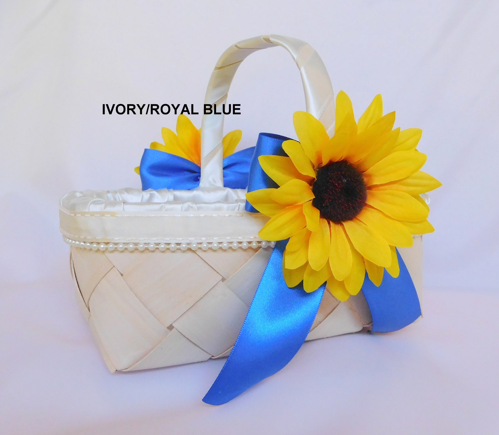 Sunflower basket Flower girl basket Sunflower wedding Fall | Etsy