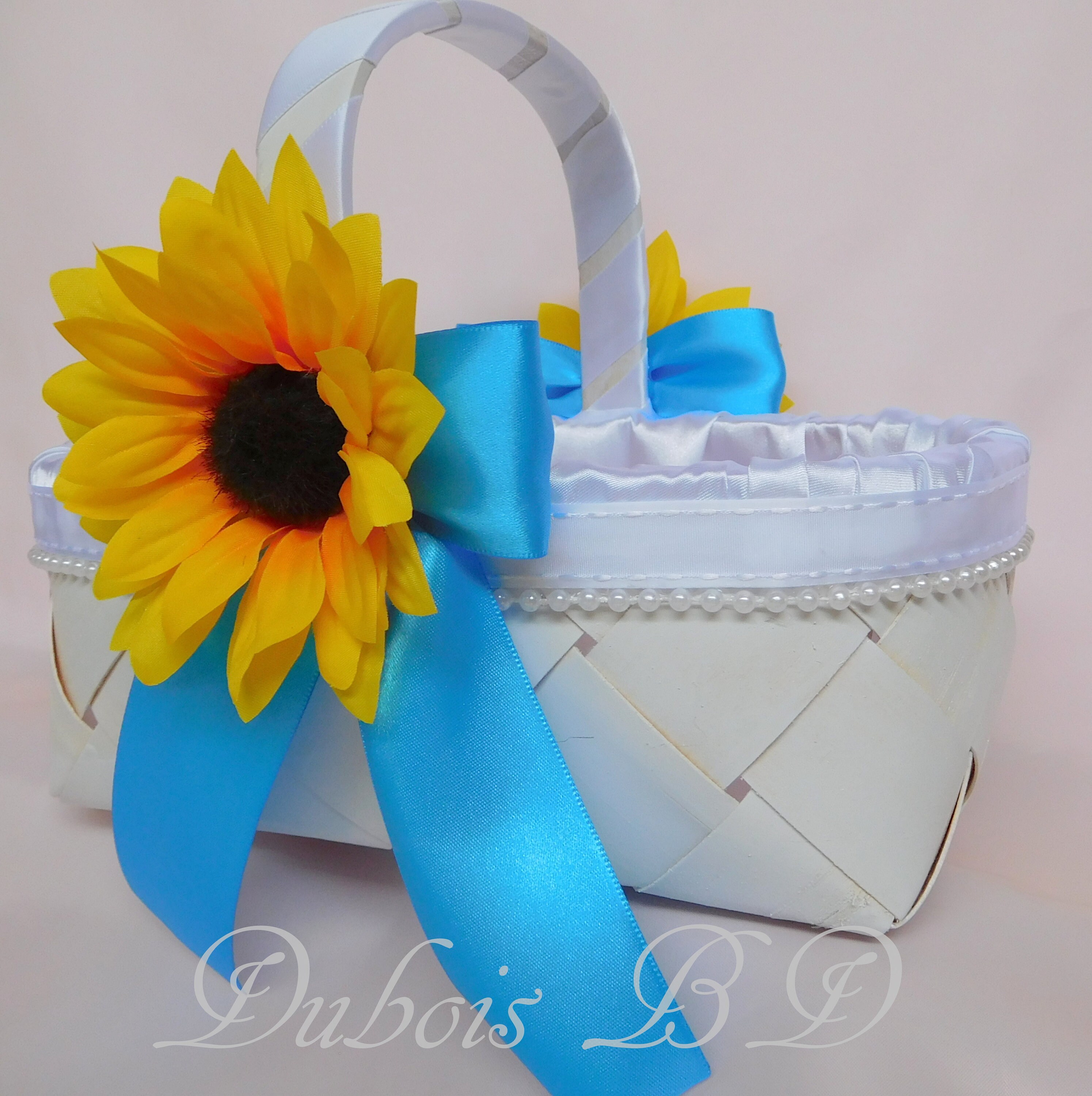 Sunflower basket Flower girl basket Sunflower wedding Fall | Etsy