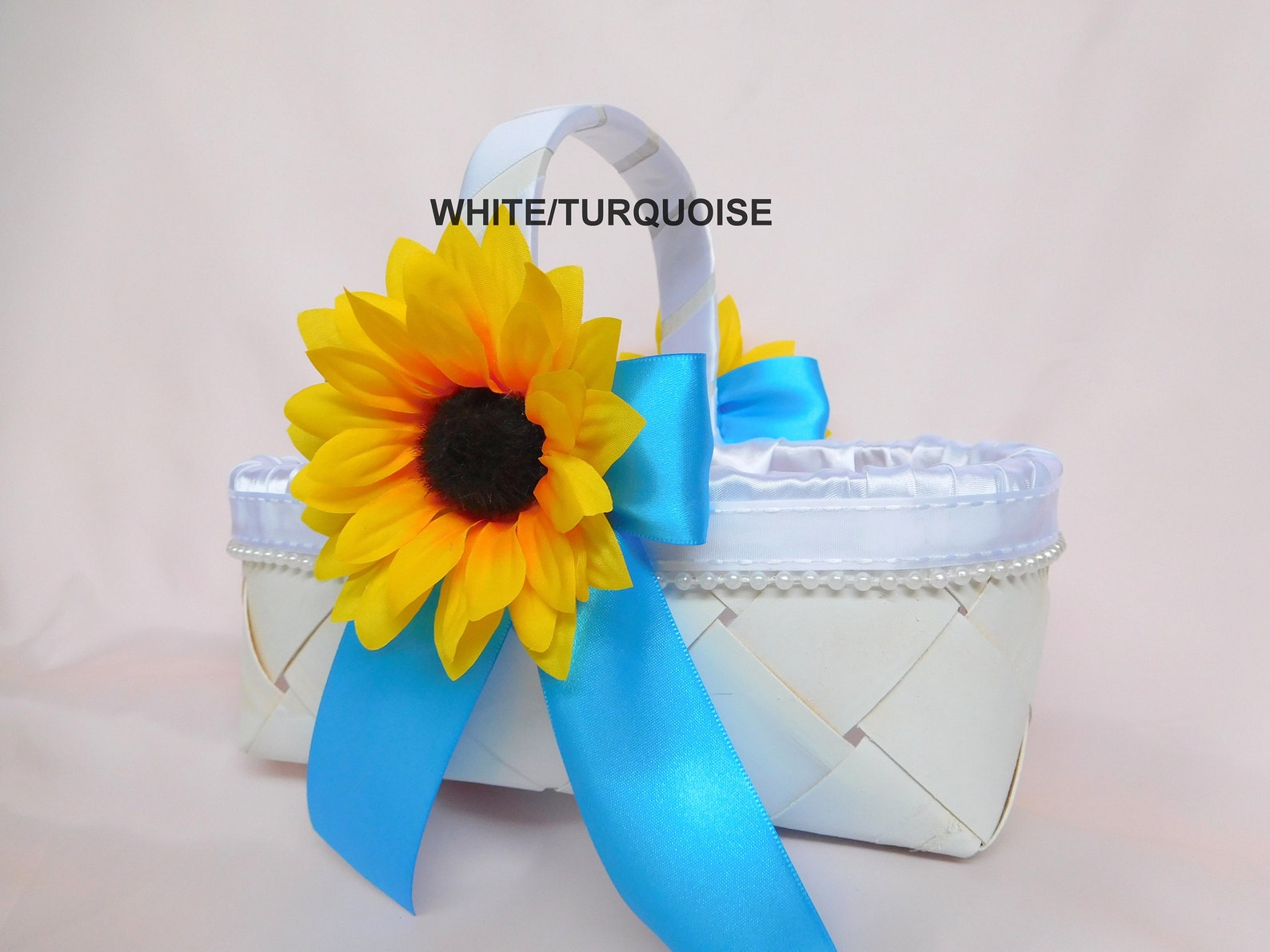 Sunflower basket Flower girl basket Sunflower wedding Fall | Etsy