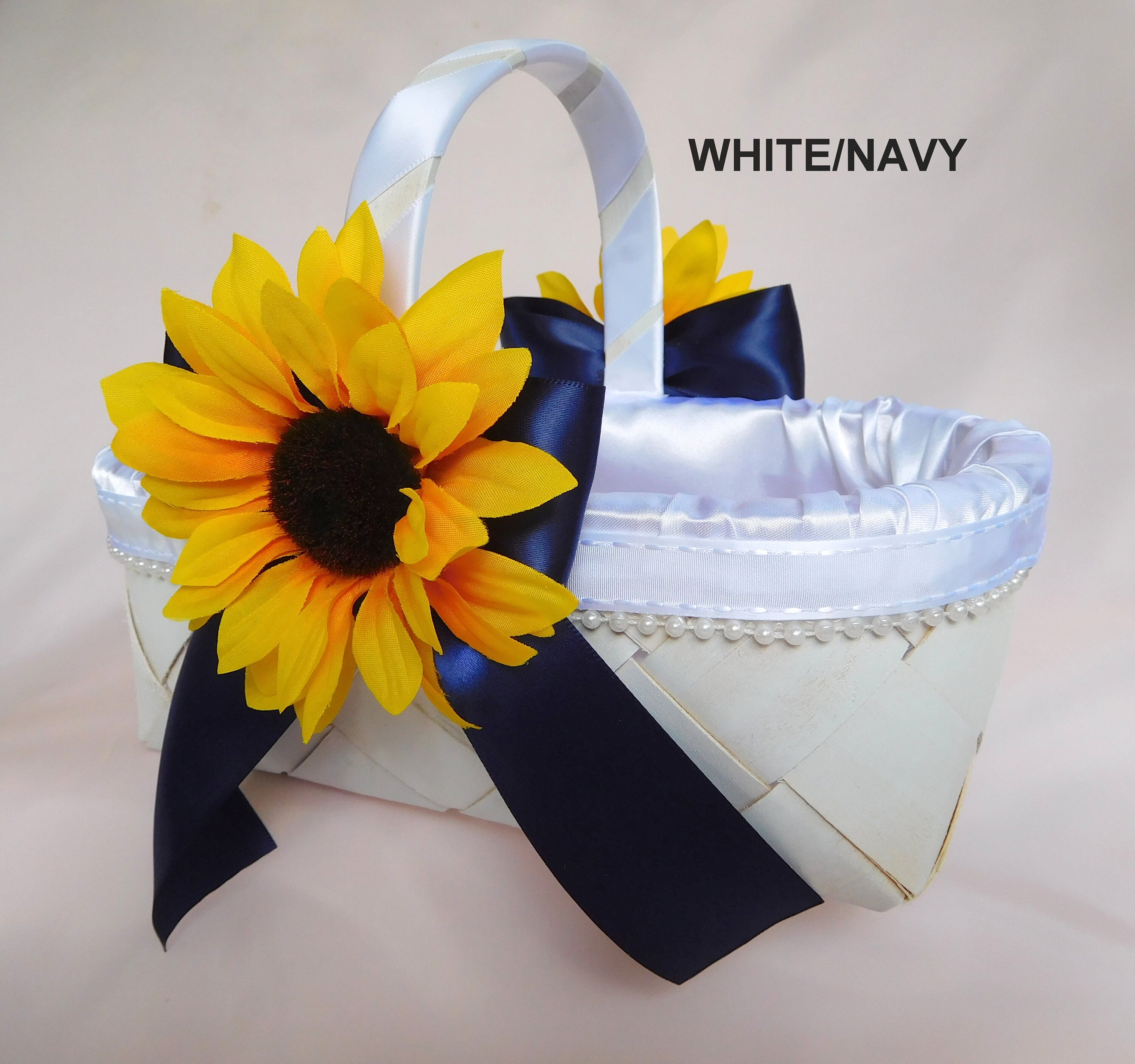 Sunflower basket Flower girl basket Sunflower wedding Fall | Etsy