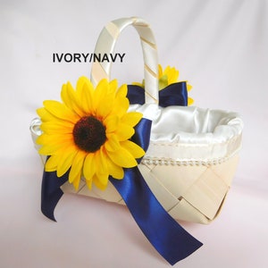 Sunflower Basket Flower Girl Basket Sunflower Wedding Fall - Etsy
