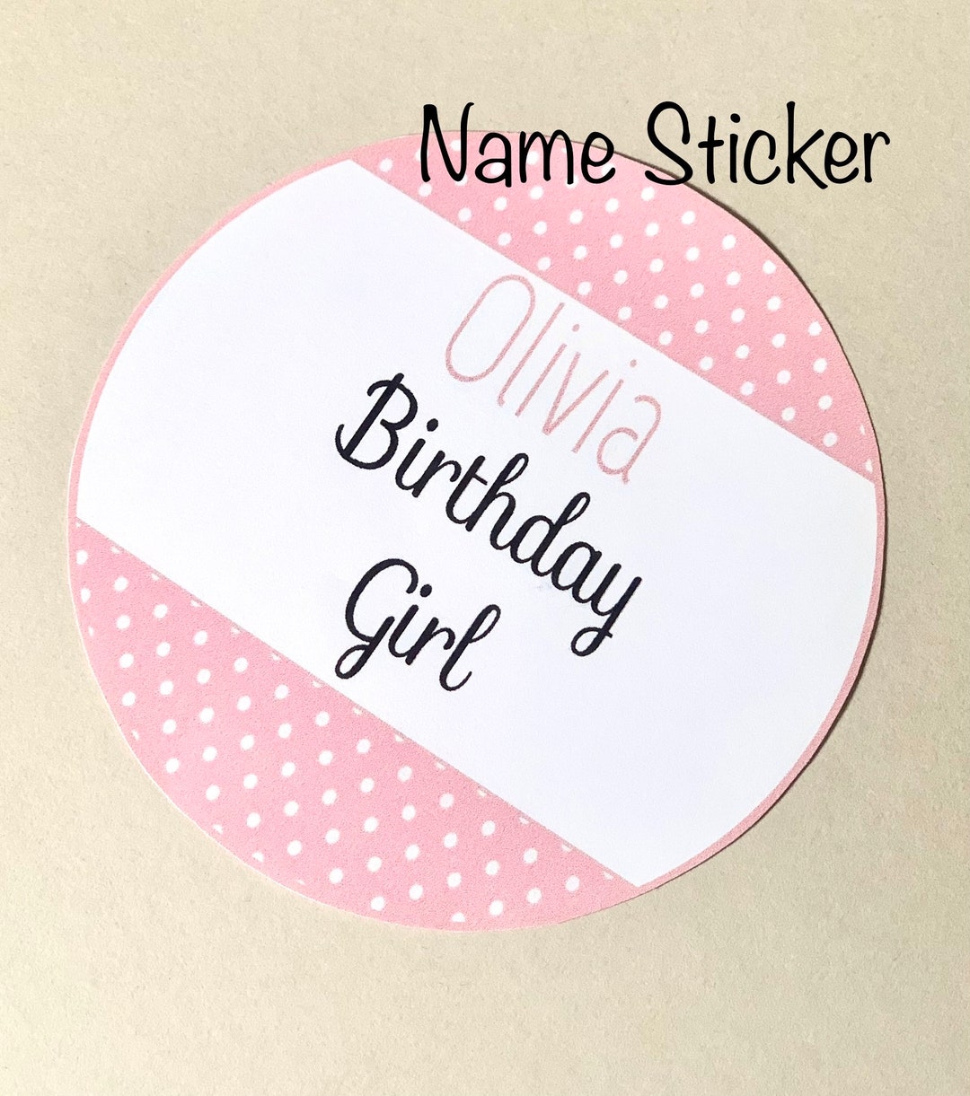 Personalised Birthday Name Sticker - Etsy