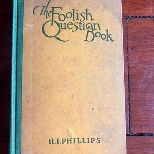 The Foolish Question Book - Etsy