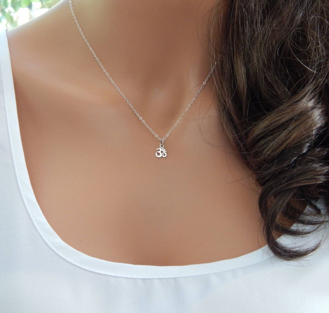 Ohm Necklace Gift Idea for Her Namaste Buddha Yoga Necklace Gold Silver ...