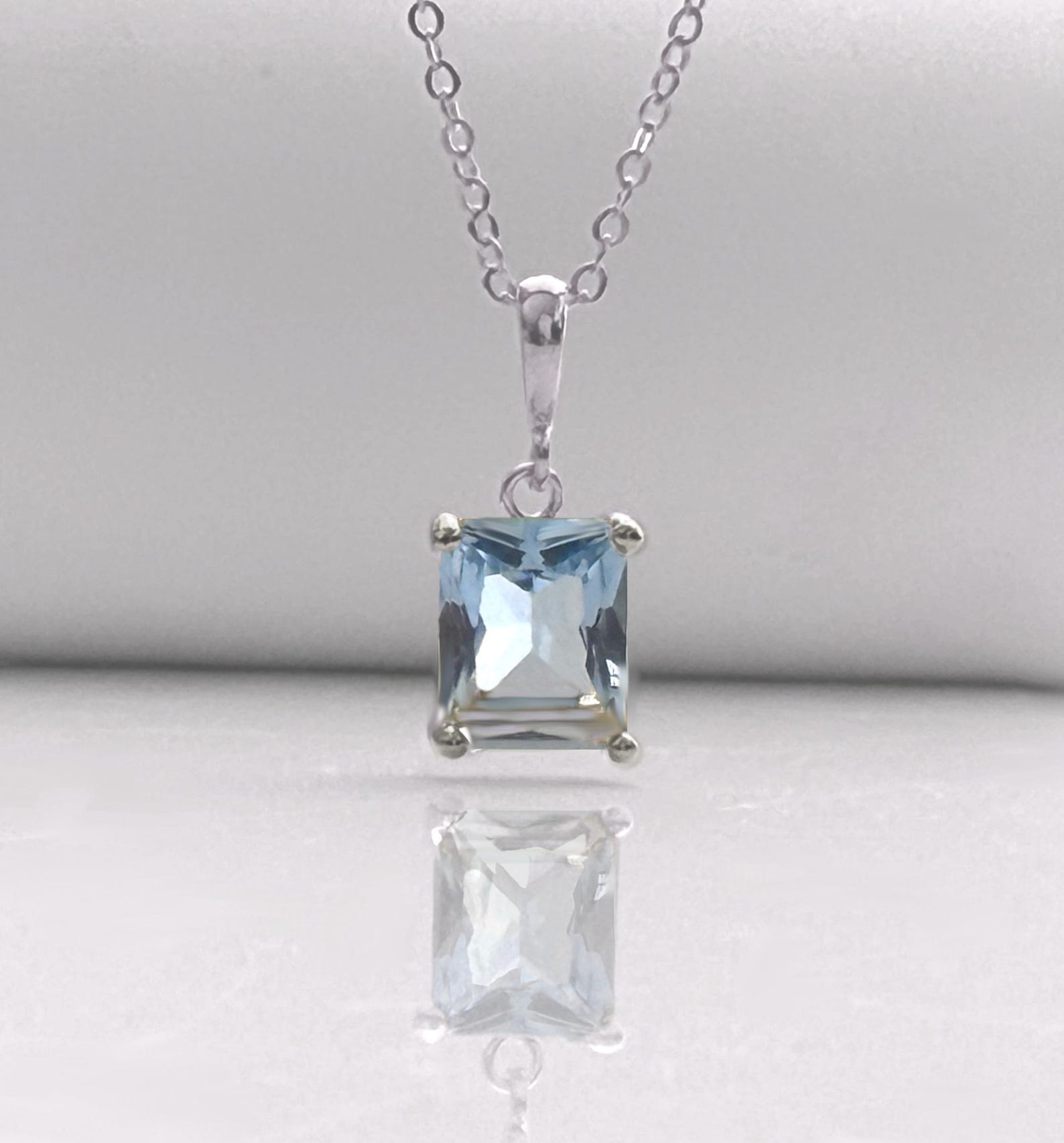 Something Blue Wedding Jewelry Set: Crystal Necklace & Pearl Earrings ...