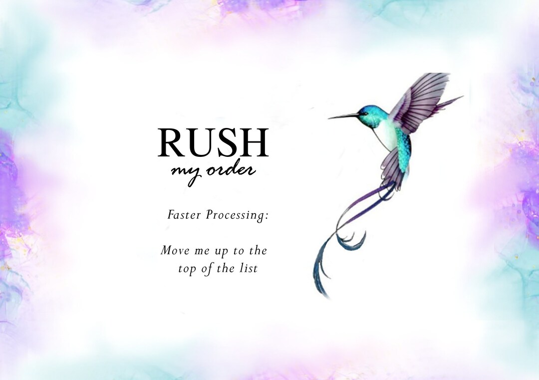 Rush Fee, Faster Processing Time, Move My Order to the Top - Etsy