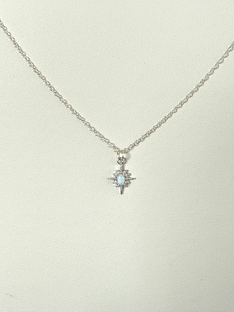 Opal Starburst Necklace, Celestial Opal Necklace, Gold Plated Star ...