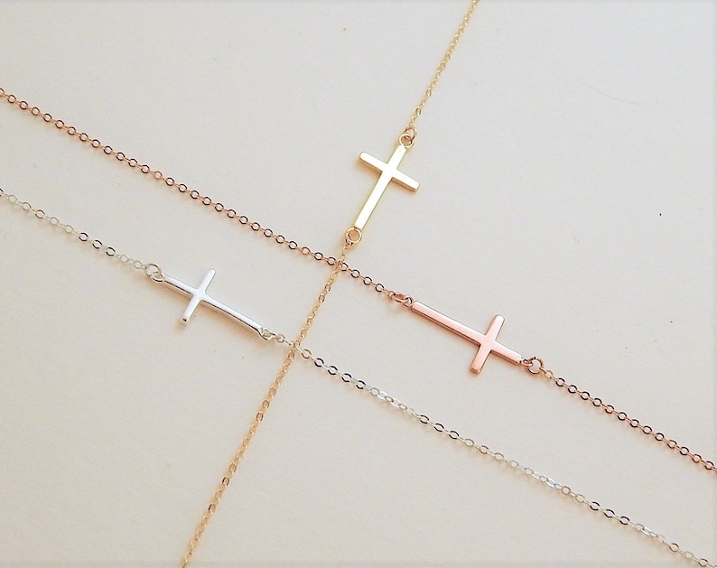 Cross Necklace Multi Strand Necklace Set of 3 Gift for Her | Etsy