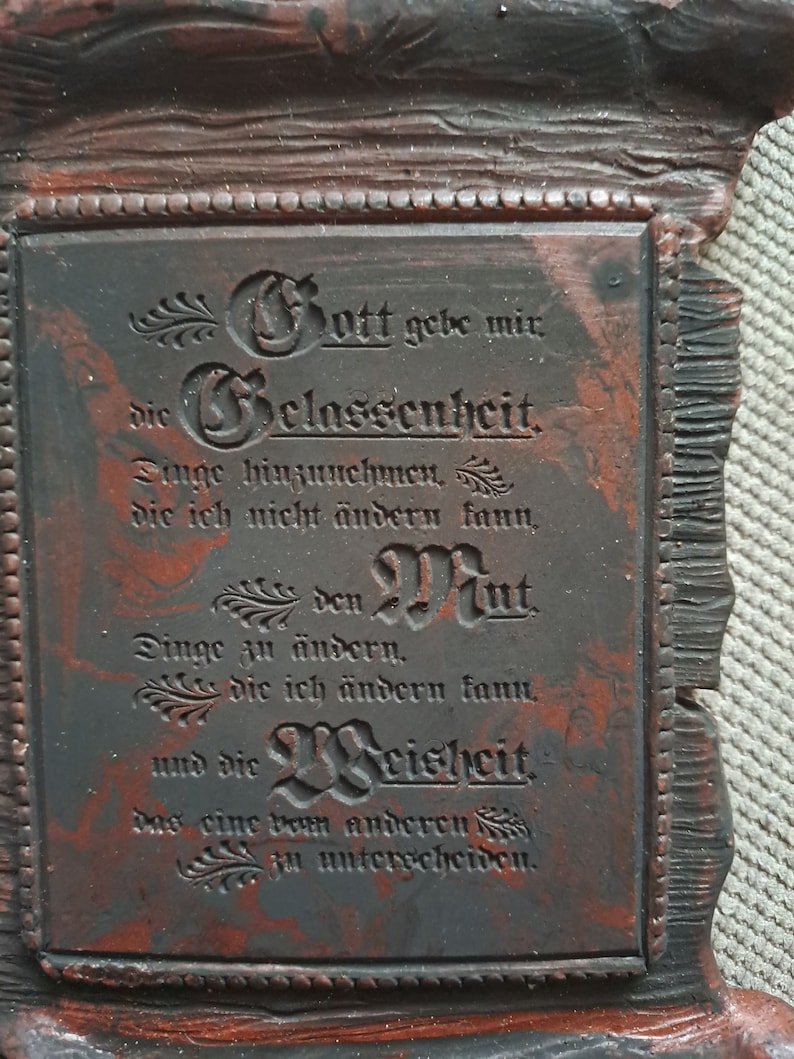 Vintage Wall Relief Wax Prayer gott Gebe Mir Die Gelassenheit, Dinge ...