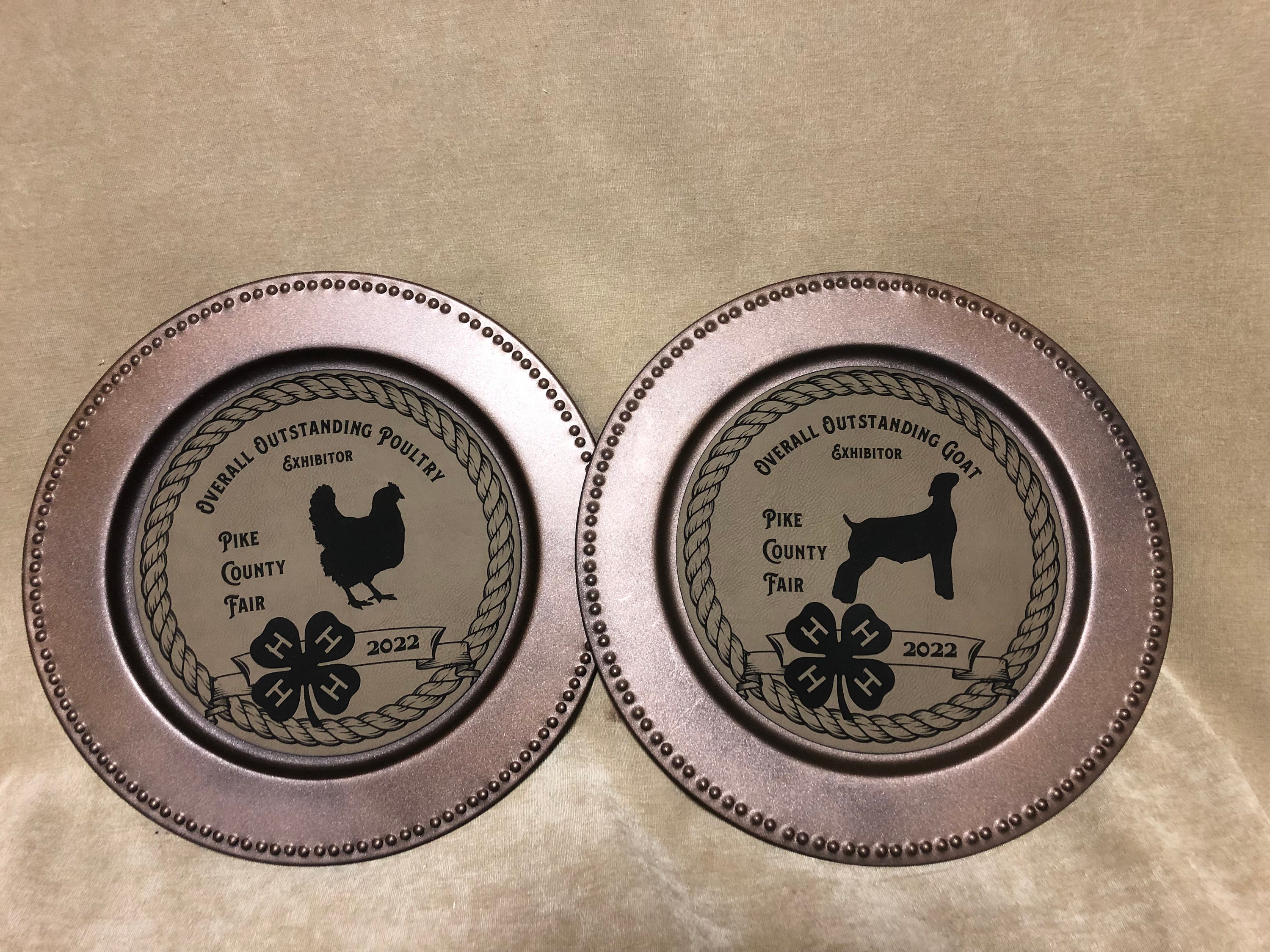 Livestock Showmanship Award, Charger, Tray, Copper, Silver, Round, Beef ...